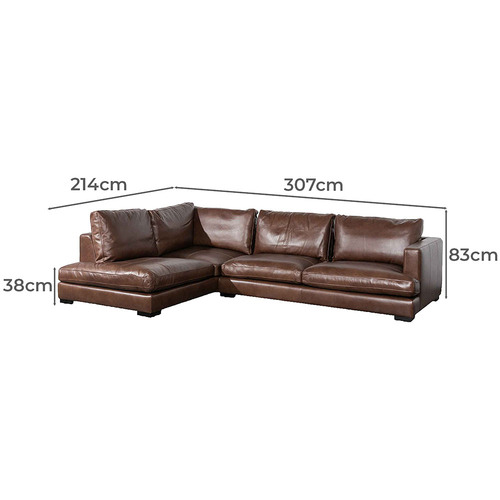 4 seater leather chaise sofa store